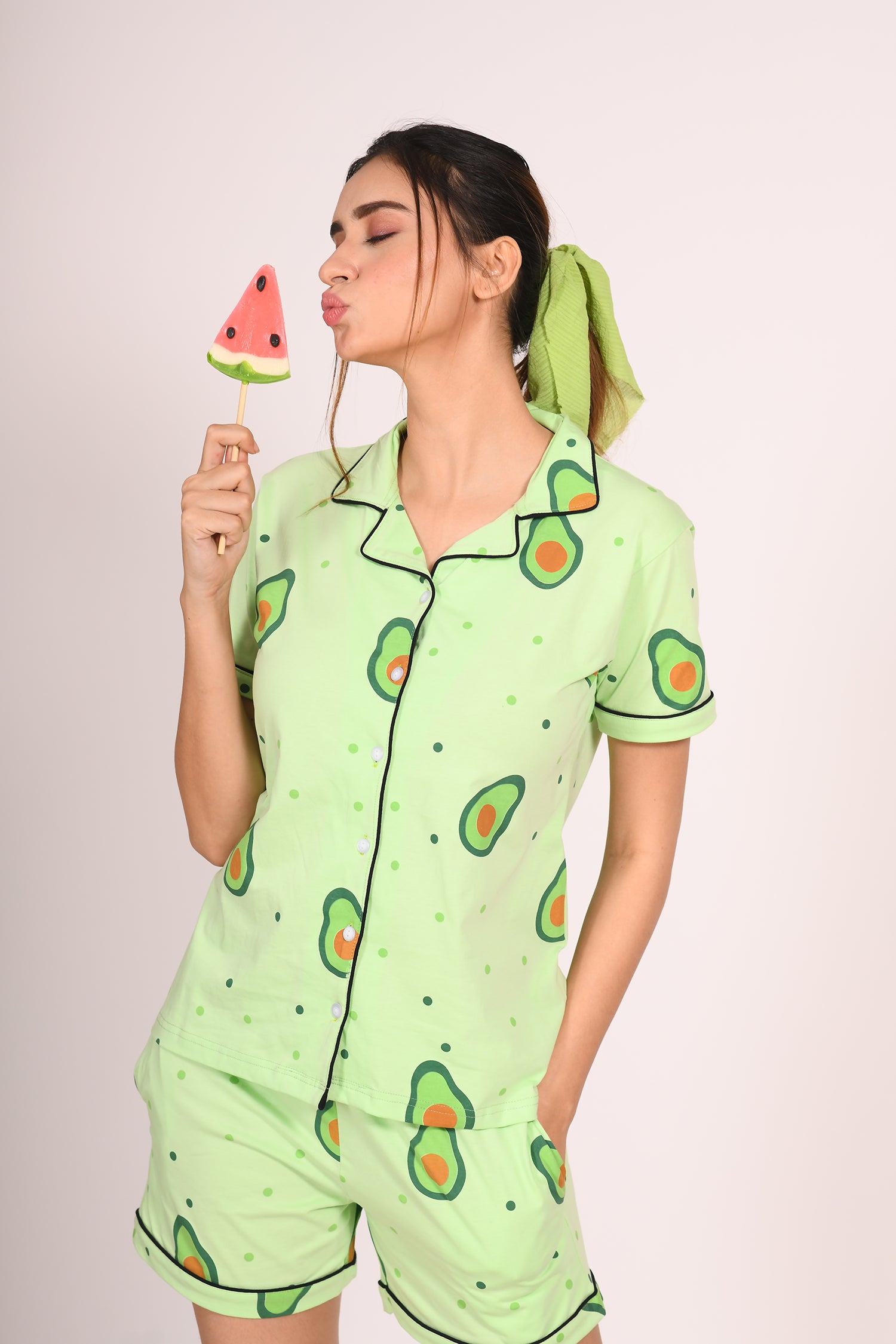 Avocado Shorts Set: Buy Trendy Fruit Print Nightwear for Women – NapStory